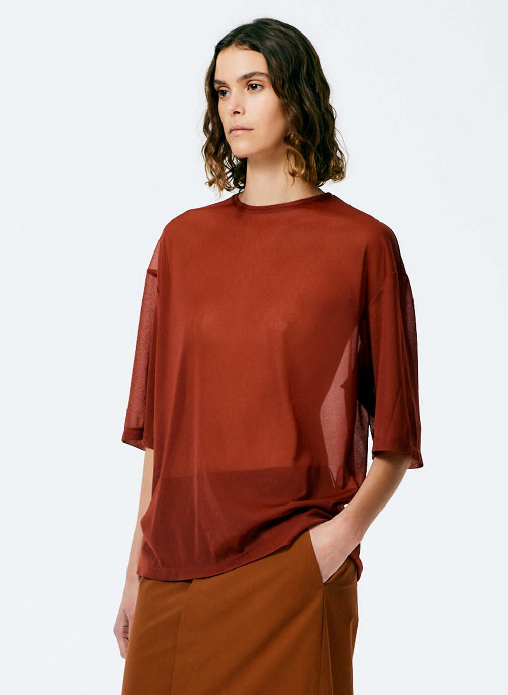 Sheer Gauze Easy T-Shirt – Tibi Official