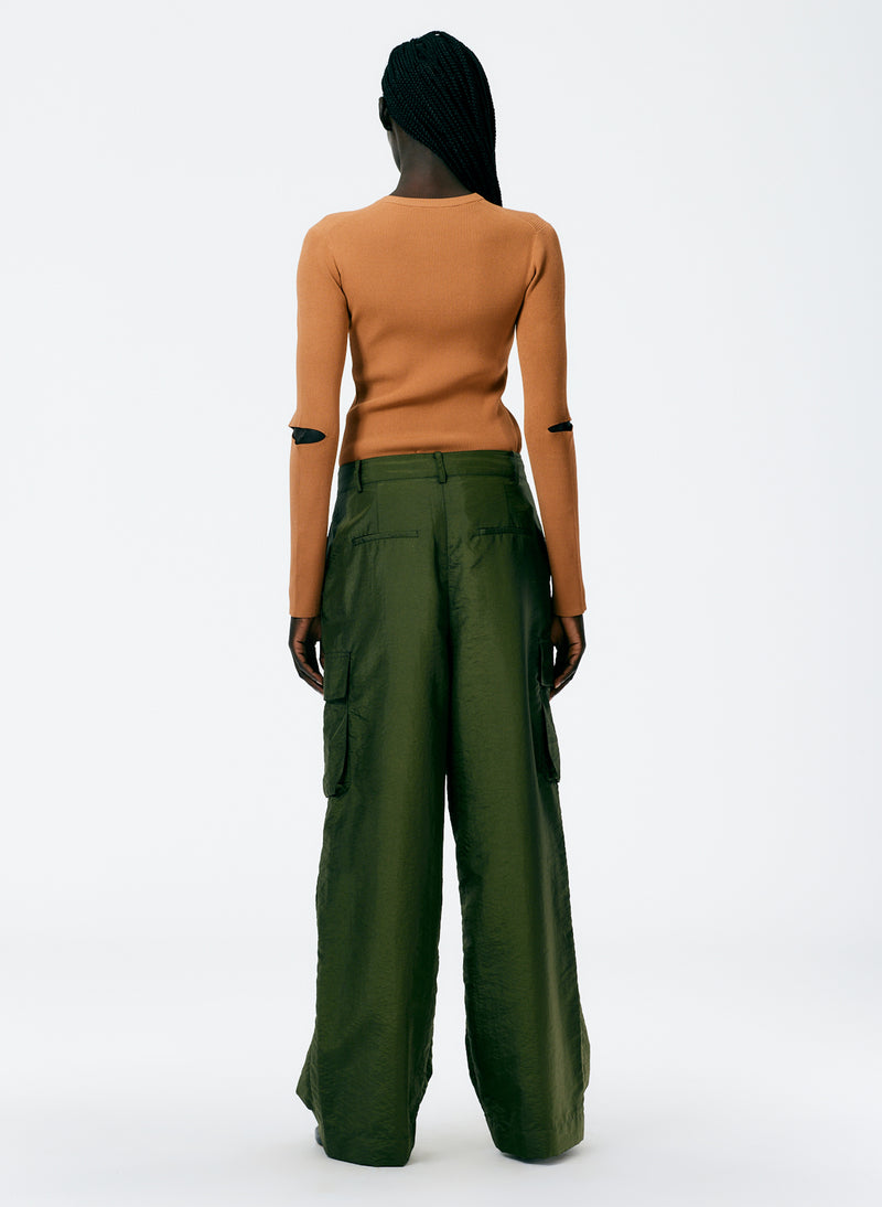 Stella Crispy Nylon Pleated Cargo Pant – Tibi Official