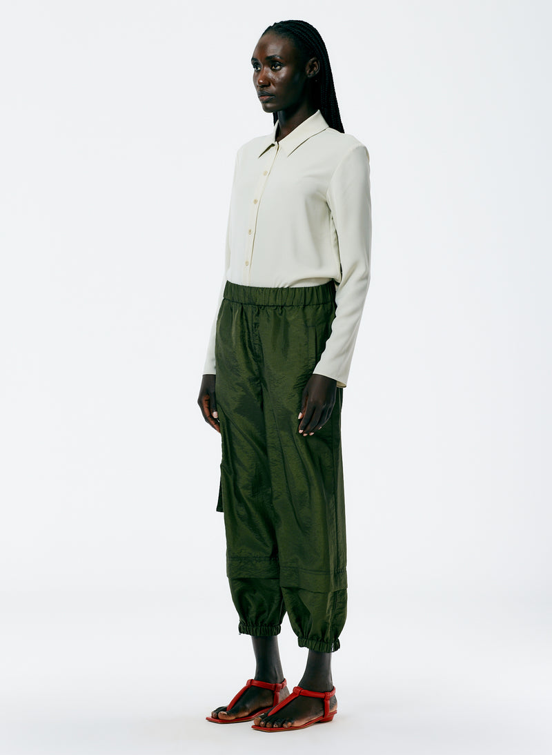 Crispy Nylon Pull On Wilt Jogger- Long – Tibi Official