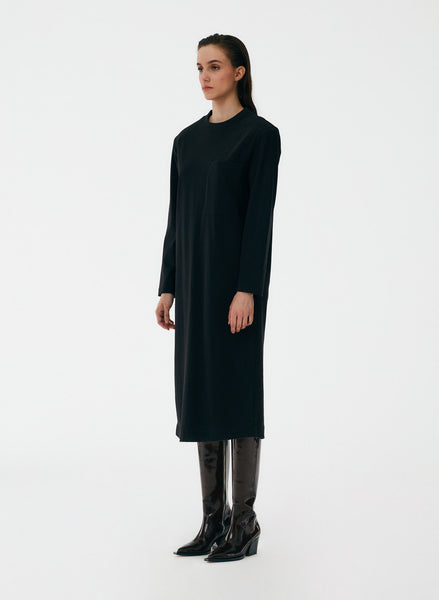 Punto Milano Long Sleeve Shoulder Pad T-Shirt Dress – Tibi Official