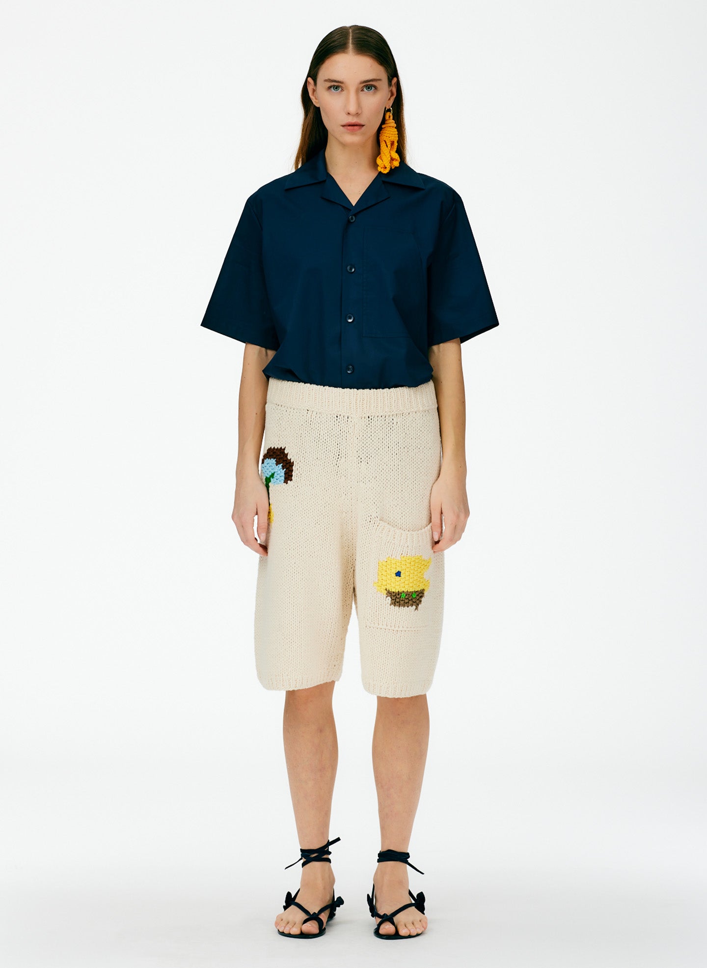 Handknit Intarsia Pull On Short – Tibi Official