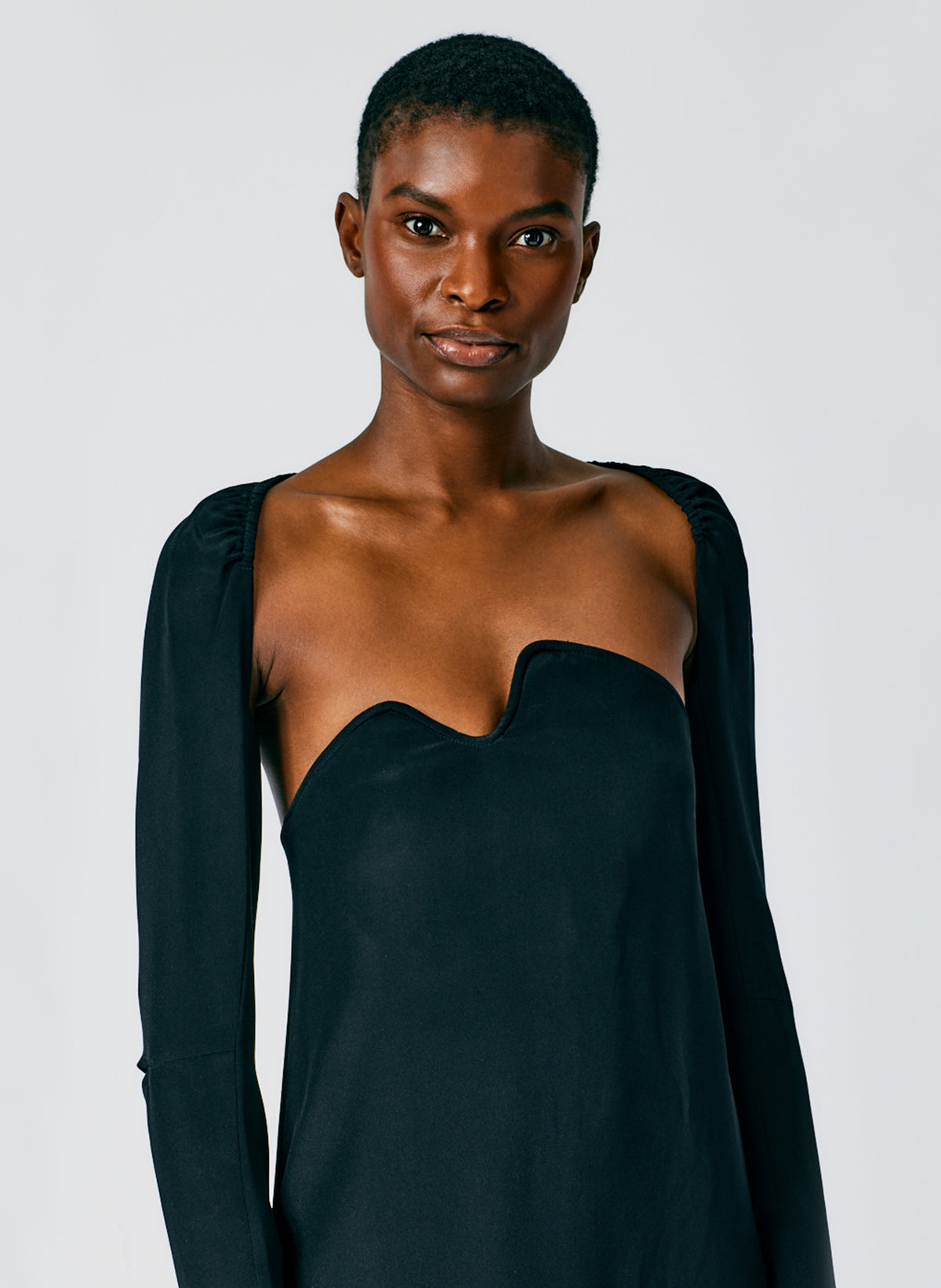 4-Ply Silk Squiggly Strapless Dress – Tibi Official