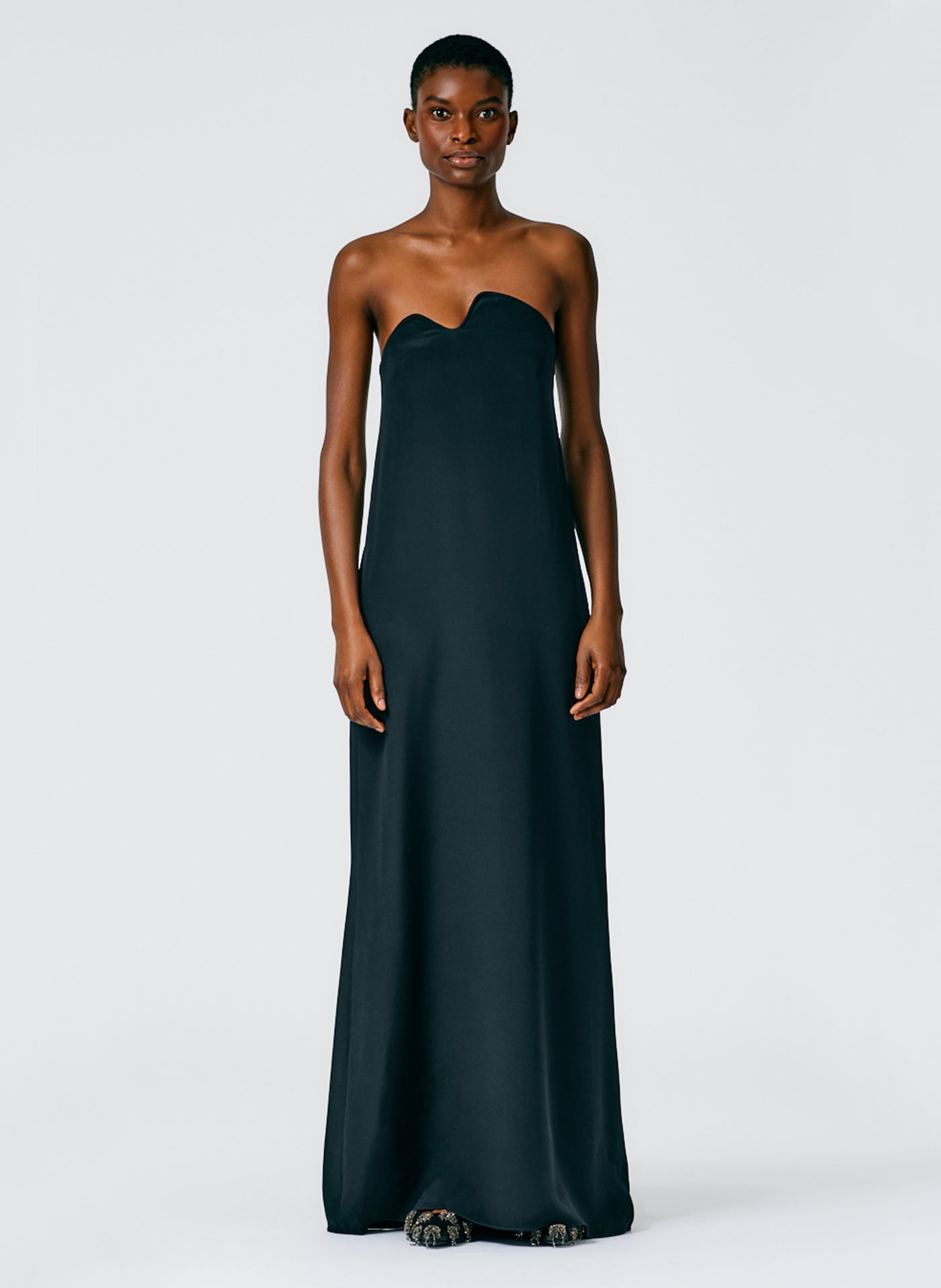4-Ply Silk Squiggly Strapless Dress – Tibi Official