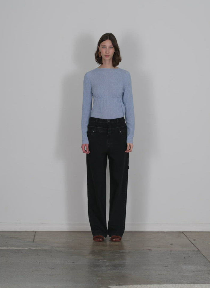 Double Waisted Black Denim Sam Jean – Tibi Official